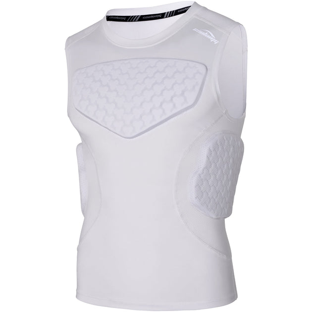 COOLOMG Youth Boys Padded Football Shirt Chest Rib Protector 4-Pad ...